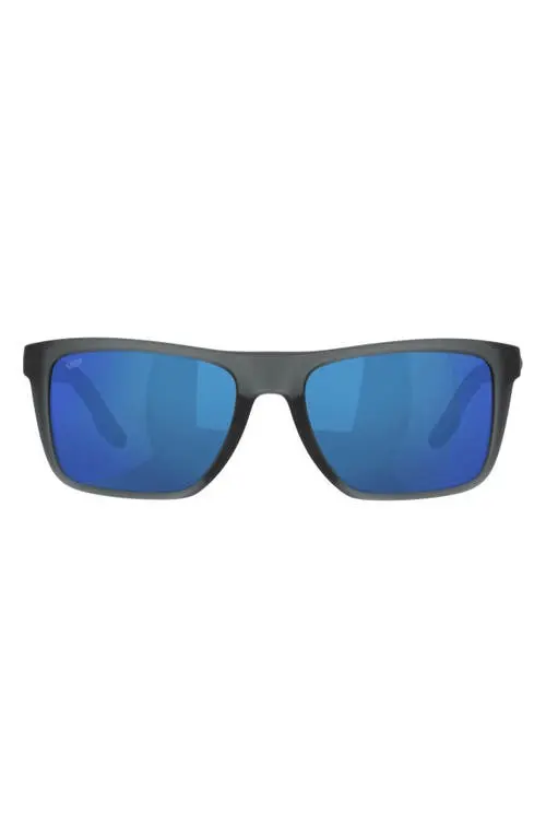 COSTA DEL MAR Mainsail 55mm Mirrored Polarized Rectangle Sunglasses - Blue Mirror