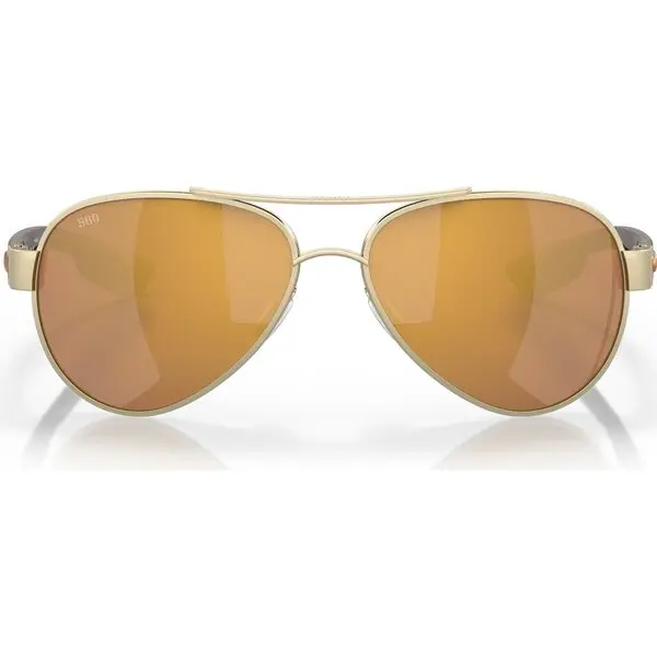 COSTA DEL MAR Loreto 56mm Pilot Sunglasses - Brushed Gold