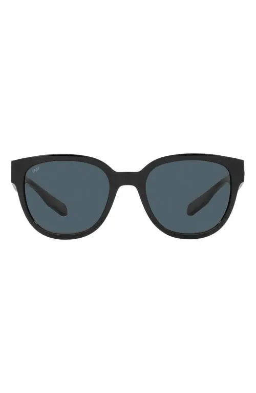 COSTA DEL MAR Salina 53mm Polarized Rectangle Sunglasses - Black