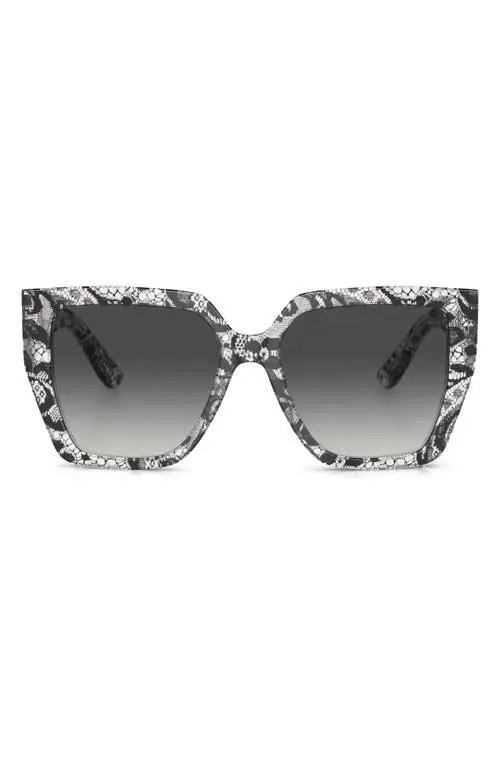 Dolce & Gabbana 55mm Square Sunglasses - Black Lace
