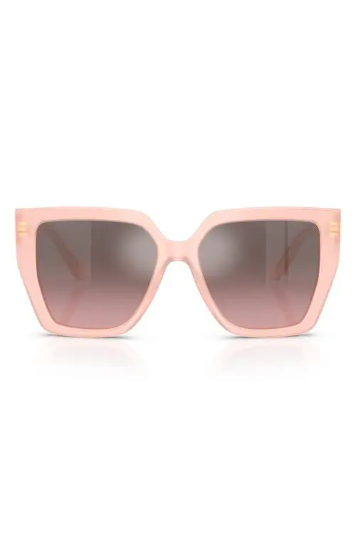 Dolce & Gabbana 55mm Square Sunglasses - Opal Pink Mirror Silver