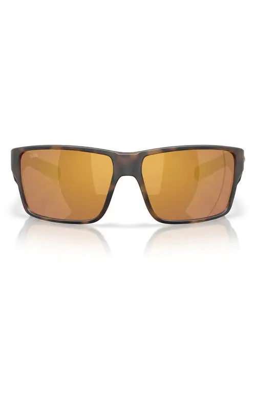 COSTA DEL MAR 63mm Polarized Square Sunglasses - Matte Tortoise/ Gold 580g