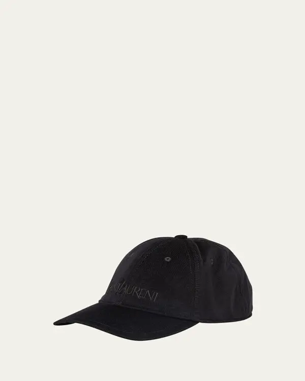 Saint Laurent 6-panel Corduroy Logo Baseball Cap