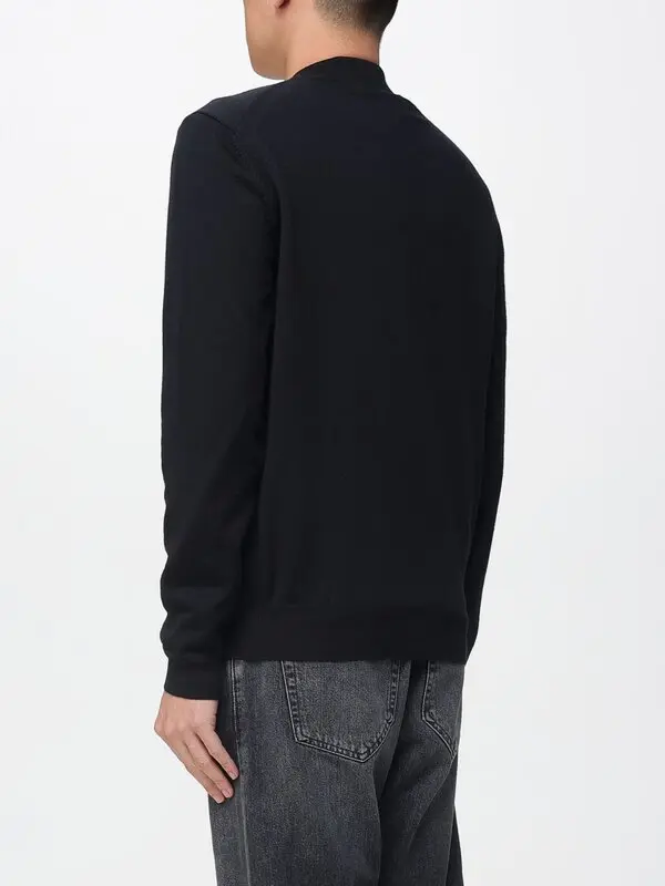 BOSS Zip-up Sweater With Logo - Black