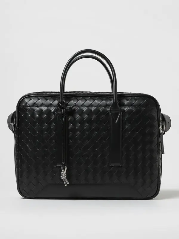 Bottega Veneta Gateway Woven Leather Bag With Charm - Black
