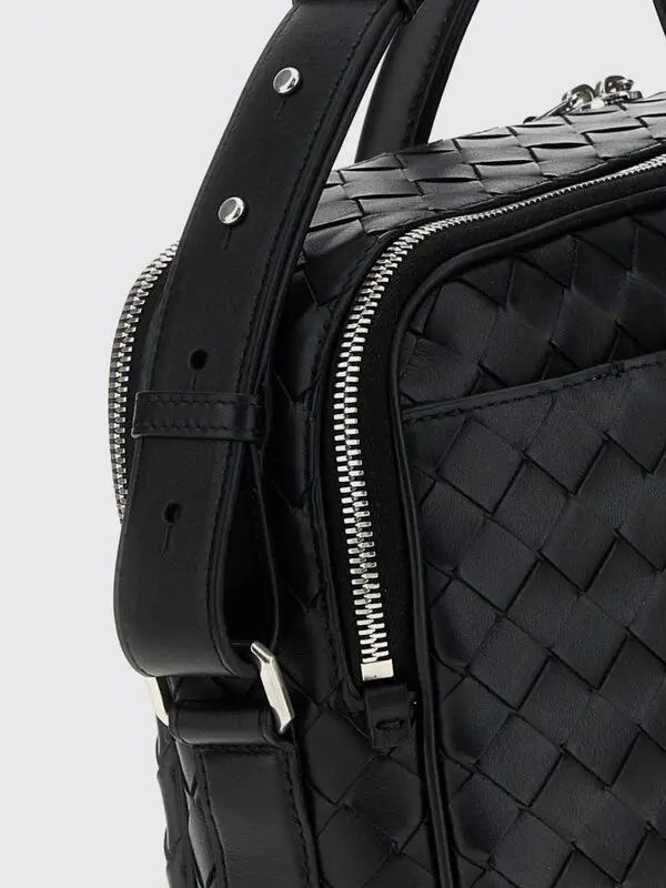 Bottega Veneta Gateway Woven Leather Bag With Charm - Black