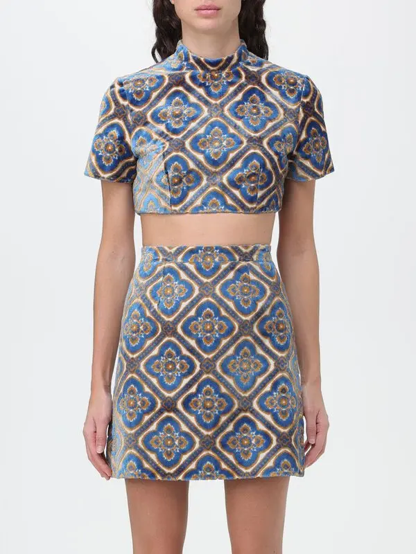 Etro Jacquard Velvet Top - Blue