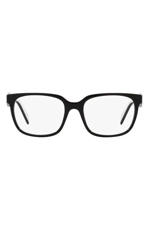 Prada 54mm Rectangular Eyeglasses - Black