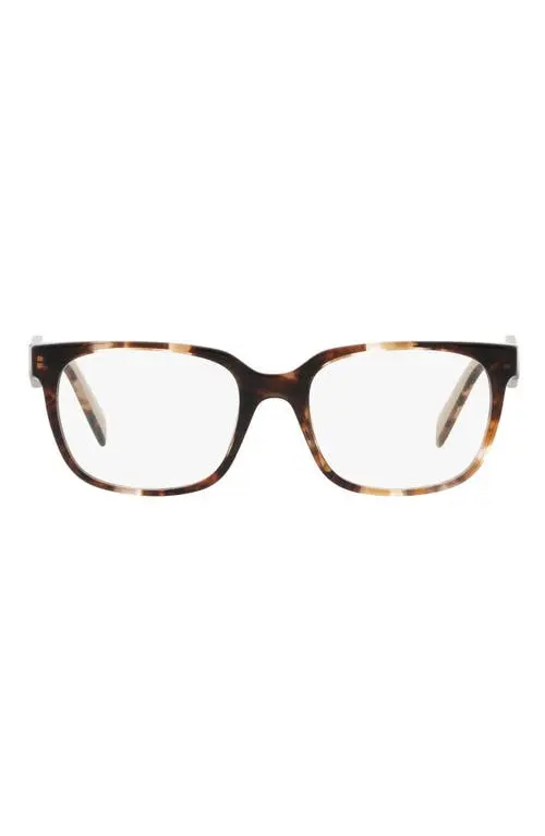 Prada 54mm Rectangular Eyeglasses - Caramel