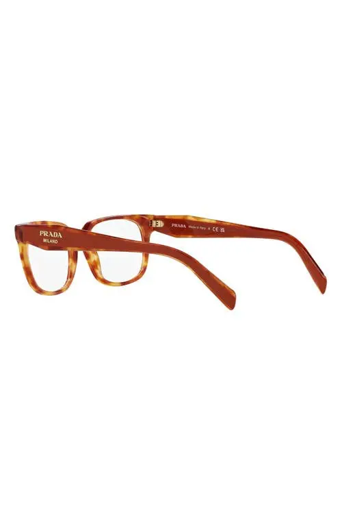 Prada 52mm Rectangular Eyeglasses - Havana