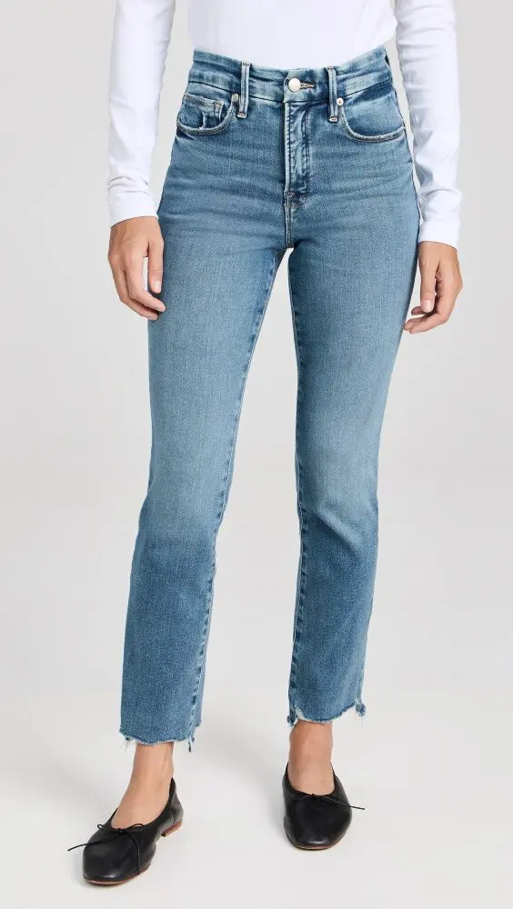Good American Good Legs Straight Jeans - Indigo514