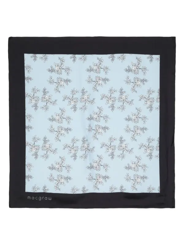 MACGRAW Floral-print Silk Scarf - Blue
