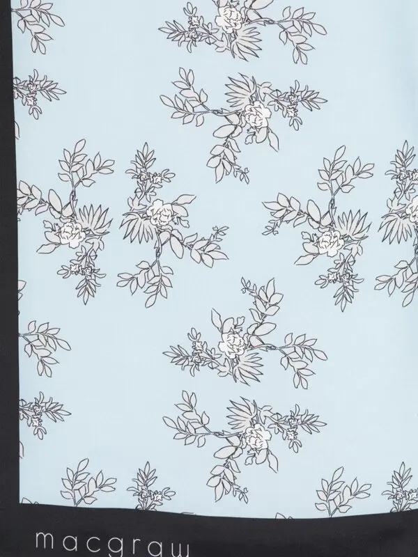 MACGRAW Floral-print Silk Scarf - Blue