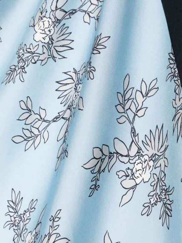 MACGRAW Floral-print Silk Scarf - Blue