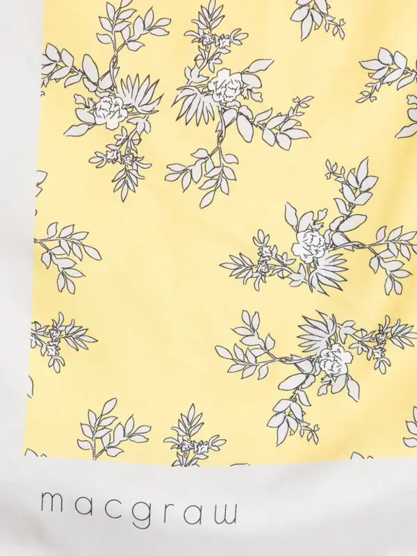 MACGRAW Floral-print Silk Scarf - Yellow