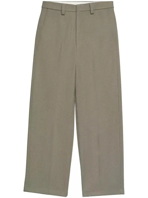 Ami Wide-leg Knitted Trousers - Grey