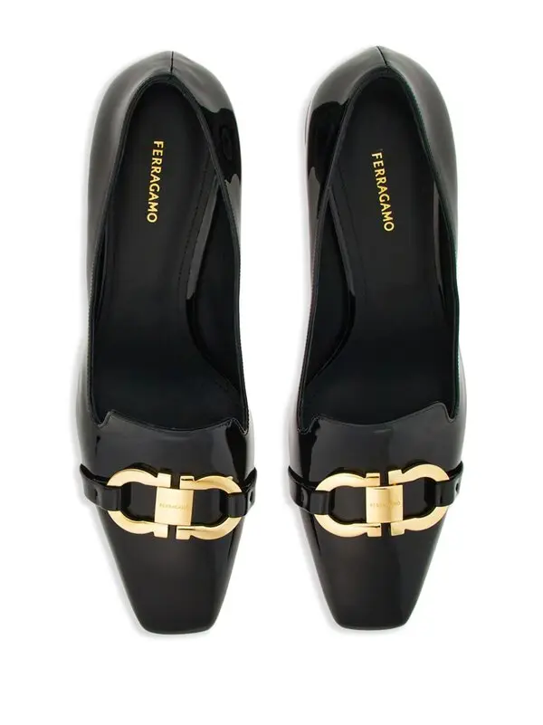 FERRAGAMO Gancini-detail Leather Pumps