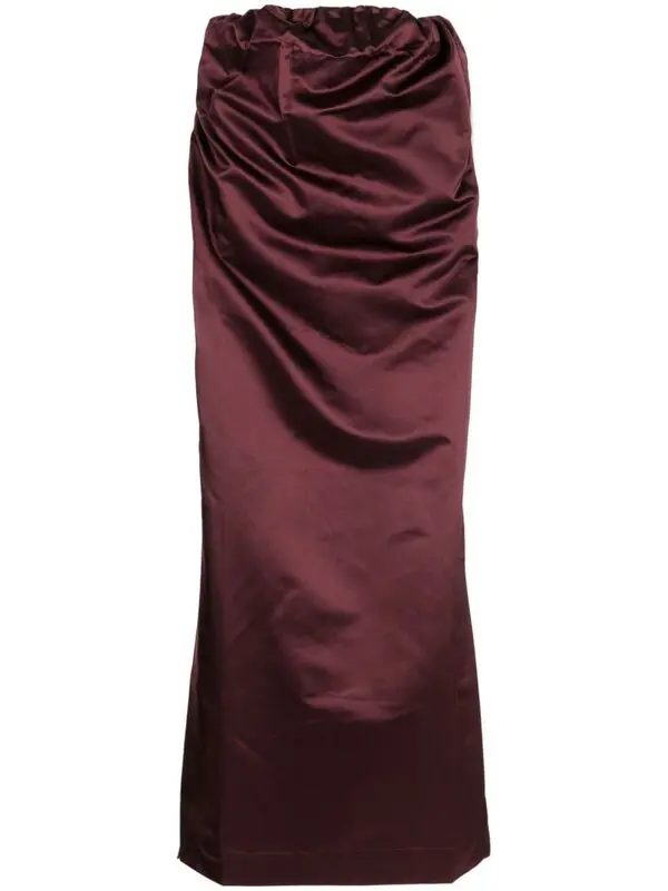 SA SU PHI Satin-finish Silk Skirt
