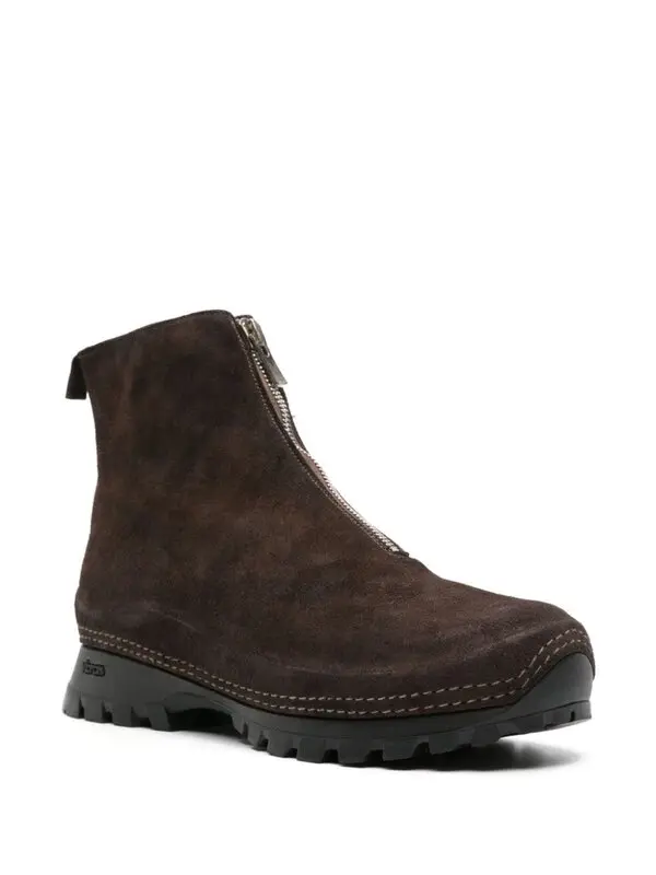 Guidi Round-toe Suede Boots - Brown