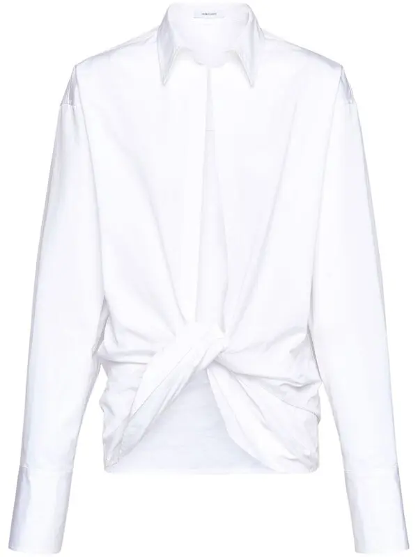 FERRAGAMO Wrap-design Cotton Shirt