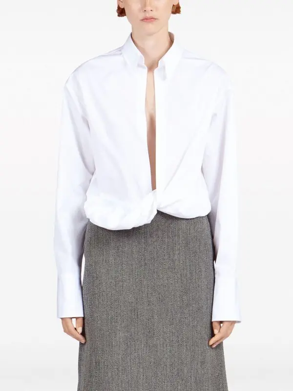 FERRAGAMO Wrap-design Cotton Shirt