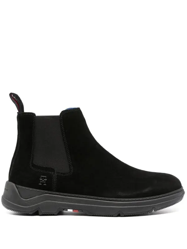 Tommy Hilfiger Logo-plaque Leather Boots