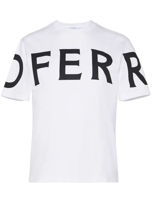FERRAGAMO Logo-print Cotton T-shirt - White