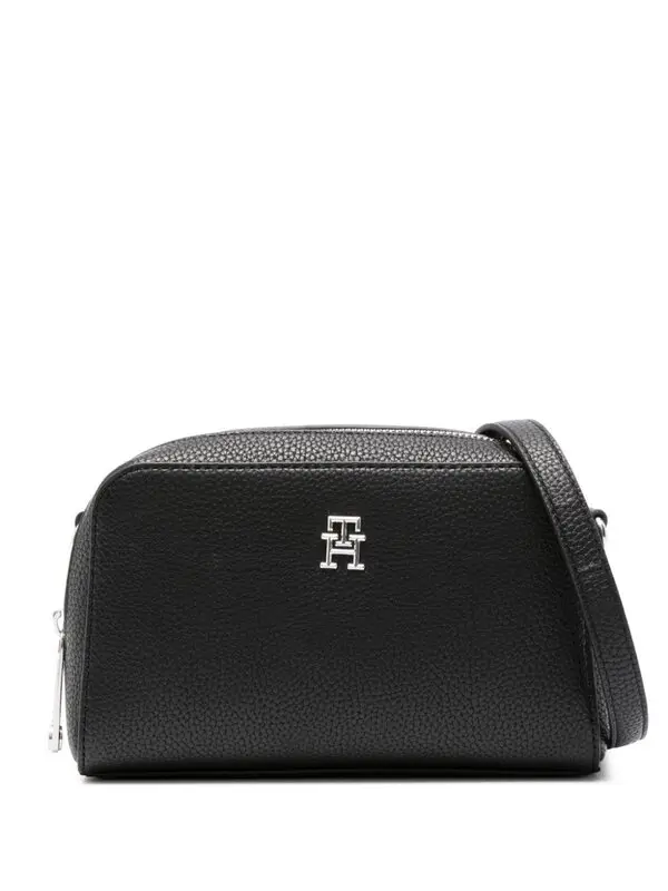 Tommy Hilfiger Grained-texture Crossbody Bag With Logo Plaque