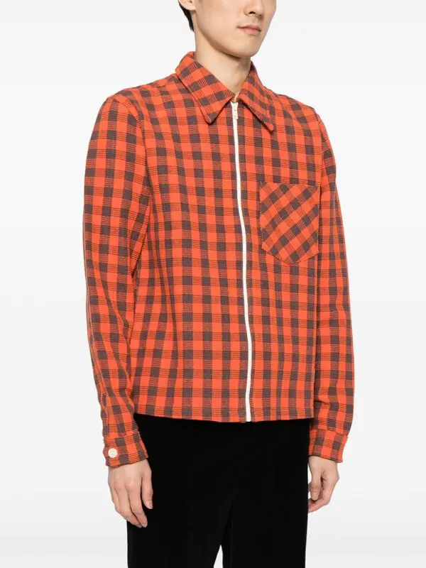 WALES BONNER Check-pattern Organic-cotton Jacket