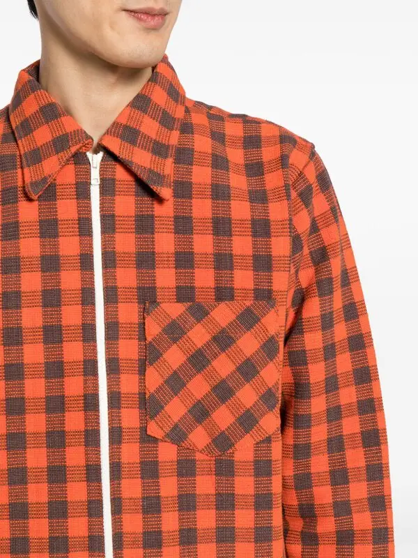 WALES BONNER Check-pattern Organic-cotton Jacket