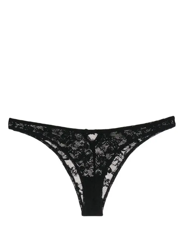 Fleur Du Mal Le Stretch Lace Cheeky Briefs - Black
