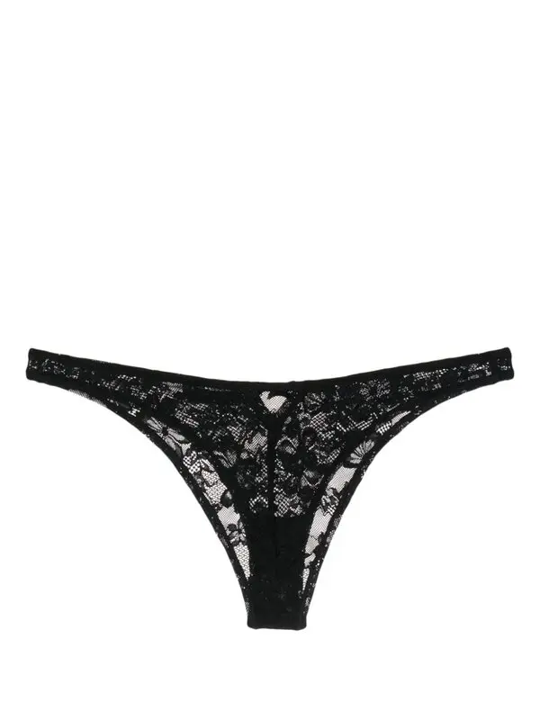 FLEUR DU MAL Le Stretch Lace Cheeky Briefs - Black