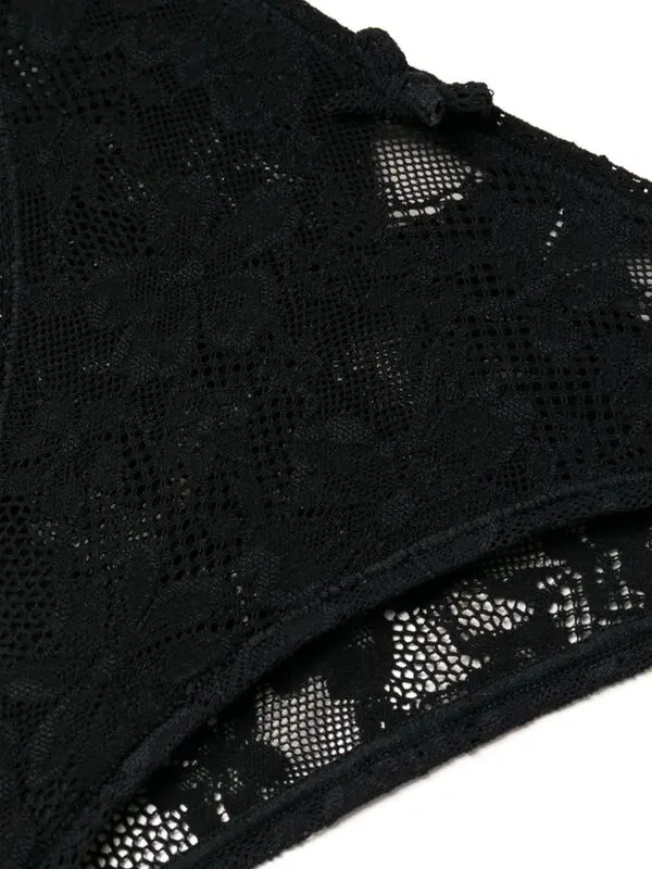 FLEUR DU MAL Le Stretch Lace Cheeky Briefs - Black