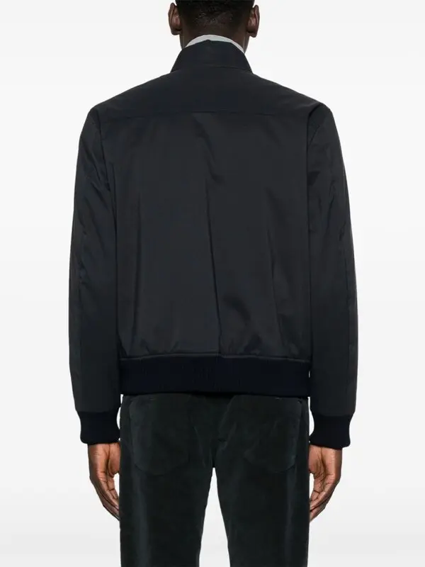 FAY Mock-neck Zip-up Bomber Jacket - Blue