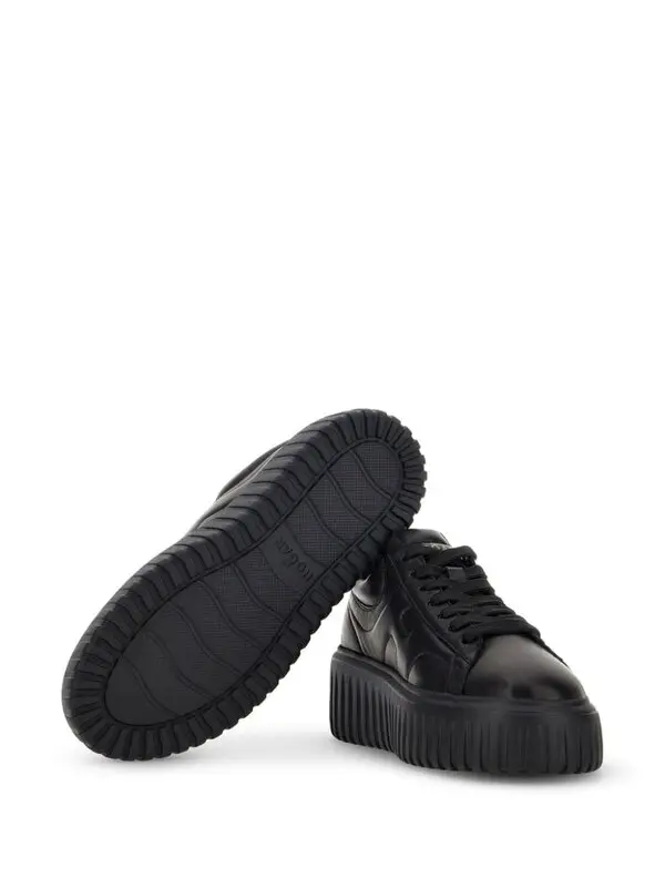 Hogan H-stripes Low-top Platform Sneakers - Black