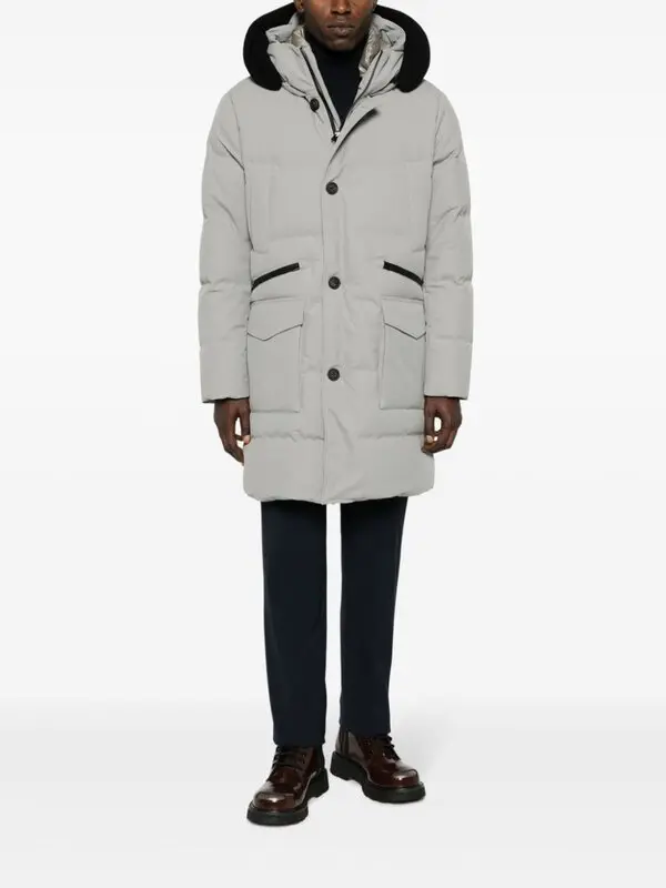 Woolrich Button-fastening Hooded Down Jacket - Neutrals