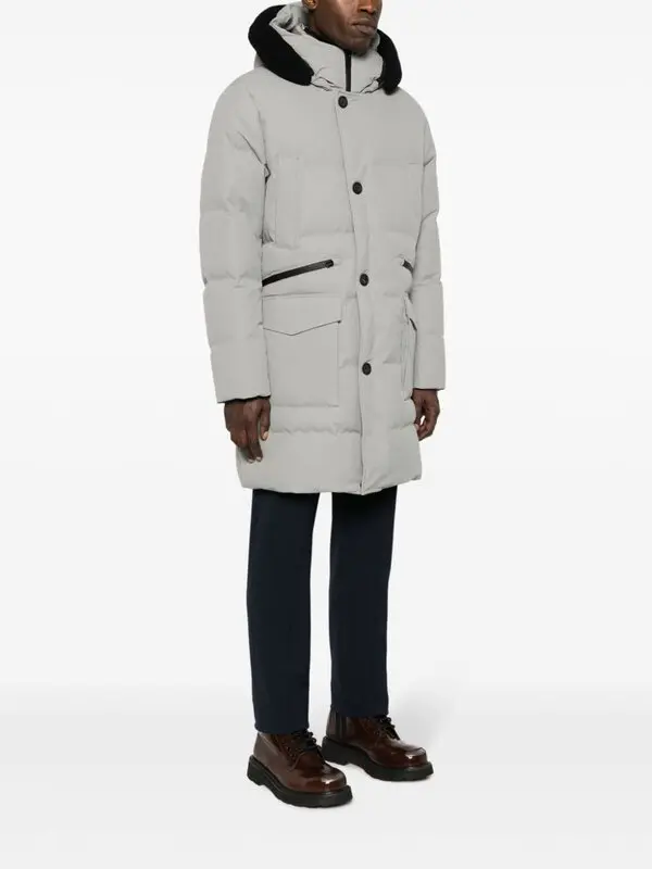Woolrich Button-fastening Hooded Down Jacket - Neutrals