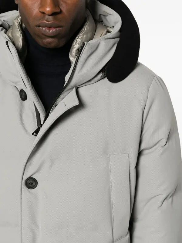 Woolrich Button-fastening Hooded Down Jacket - Neutrals