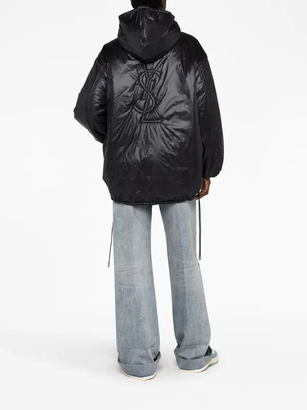 Saint Laurent Cassandre Padded Hooded Jacket - Black