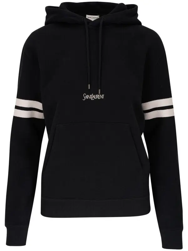 Saint Laurent Logo-embroidered Organic-cotton Hoodie