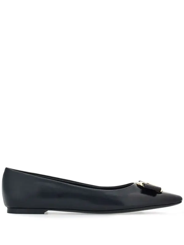 FERRAGAMO Vara Bow Ballerina Shoes - Black