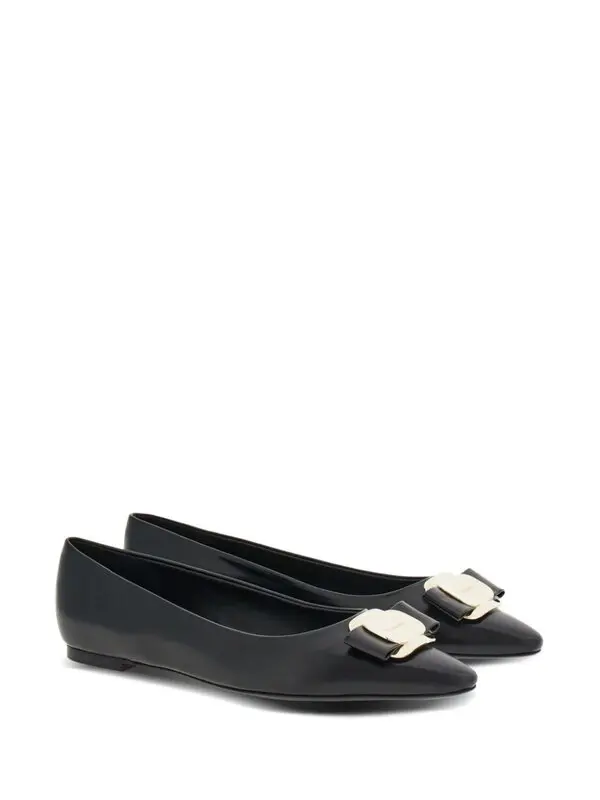 FERRAGAMO Vara Bow Ballerina Shoes - Black