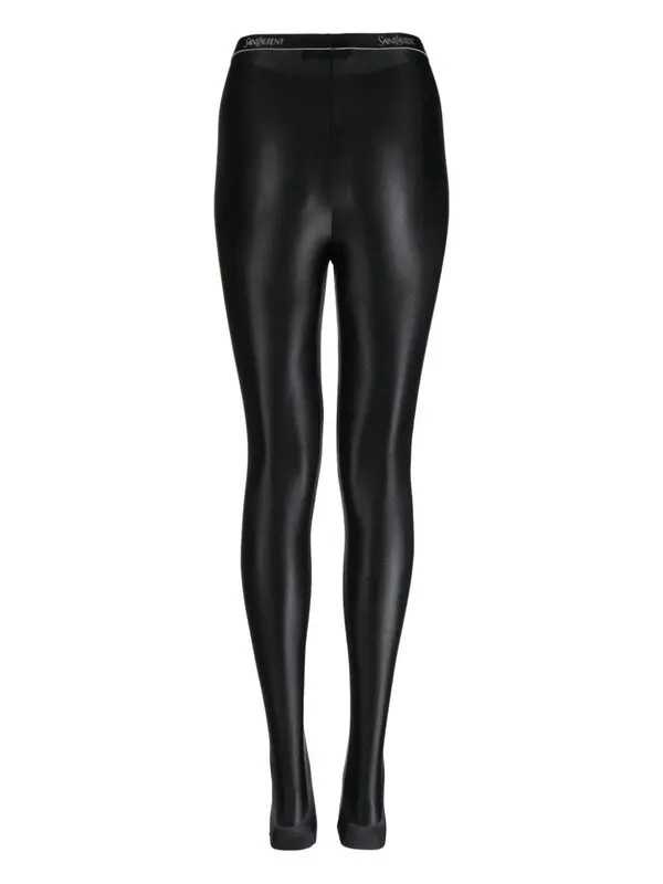 Saint Laurent Logo-jacquard Footed Leggings
