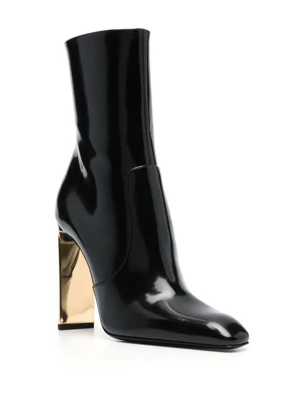 Saint Laurent Auteuil 100mm Leather Boots - Black