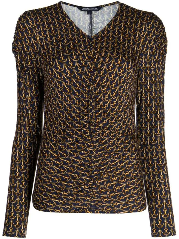 Veronica Beard Neeta Monogram Top