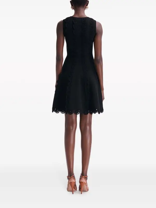 Oscar De La Renta Scalloped Crochet Trim Minidress