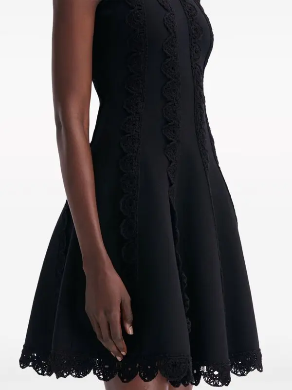Oscar De La Renta Scalloped Crochet Trim Minidress