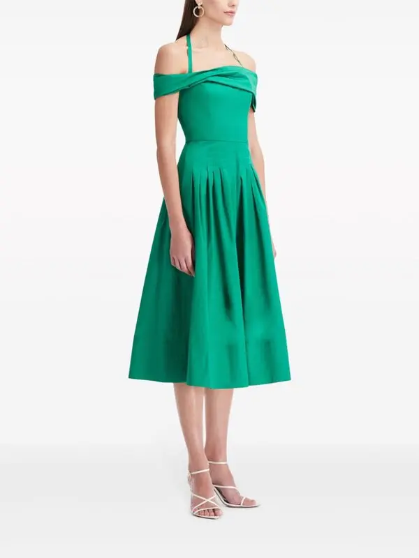 Oscar De La Renta Off-shoulder Halterneck Midi Dress
