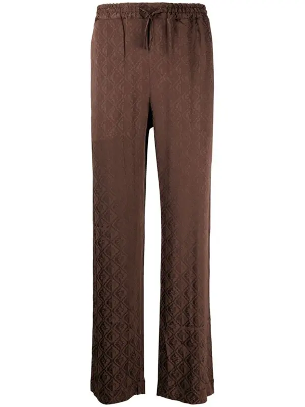 MARINE SERRE Moon Diamant-jacquard Satin Trousers