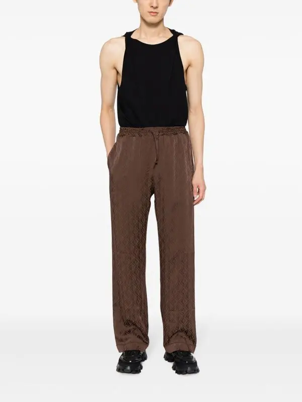 MARINE SERRE Moon Diamant-jacquard Satin Trousers